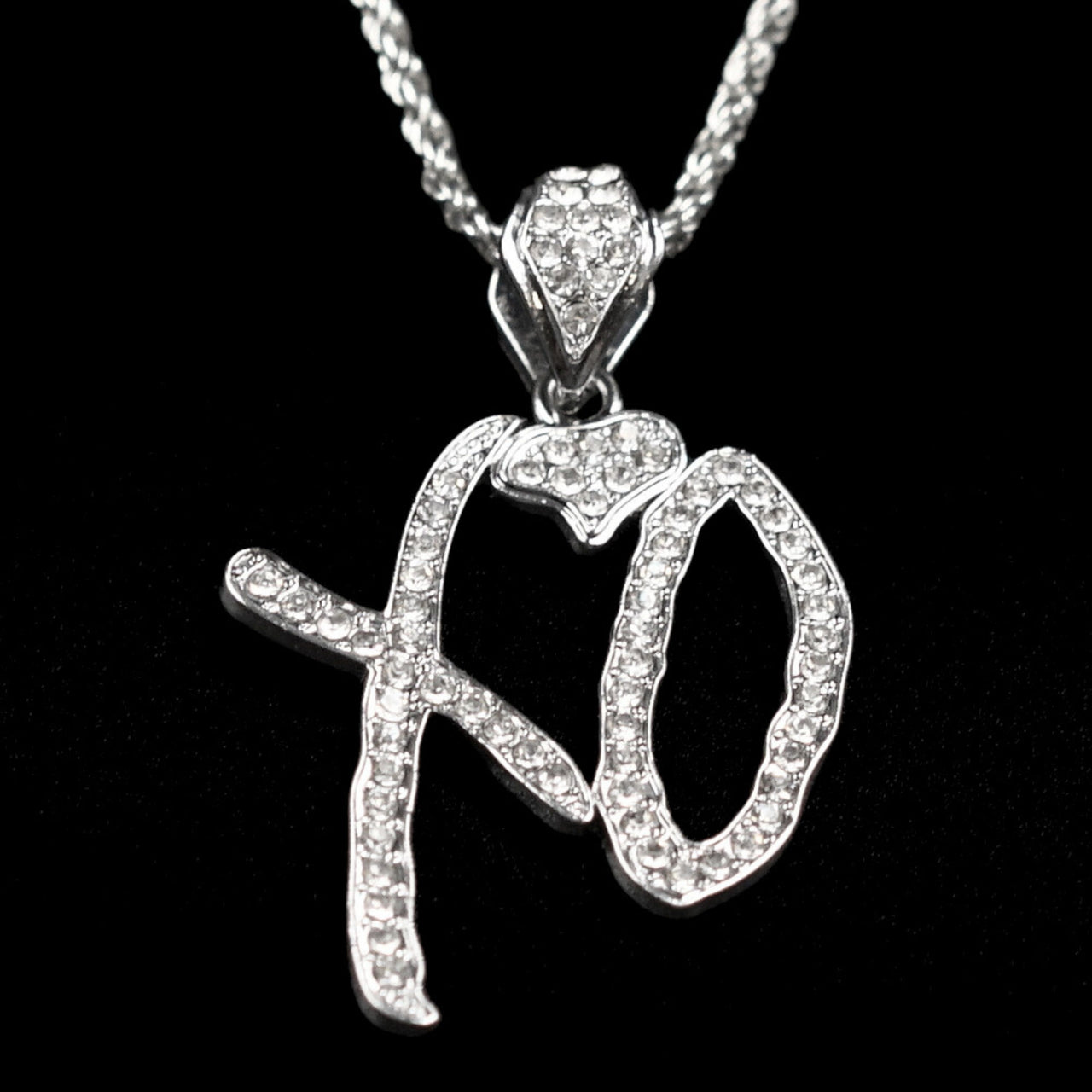 The Weeknd ‘XO’ Rhinestone Necklace – Custom Fan Chain & Street Jewelry ...